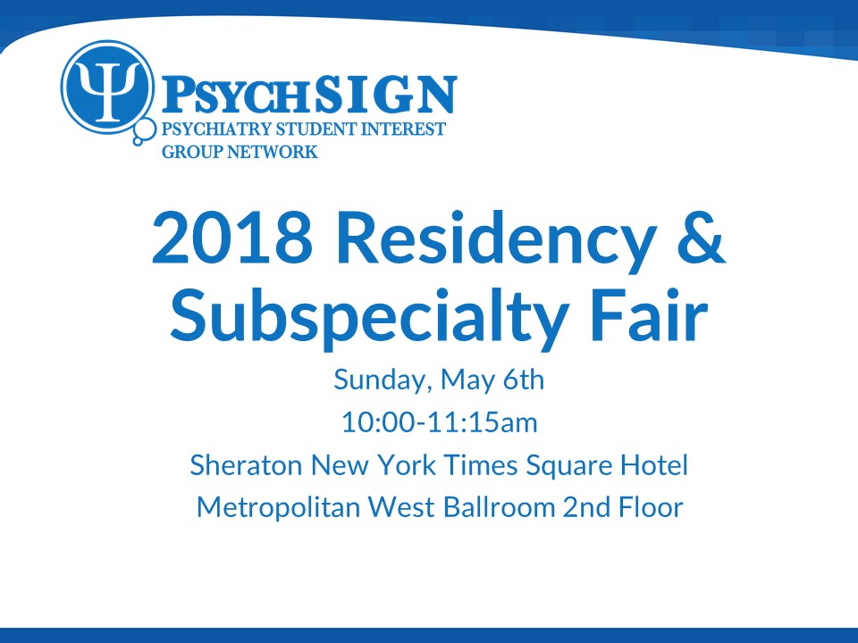 Residency Fair – PsychSIGN